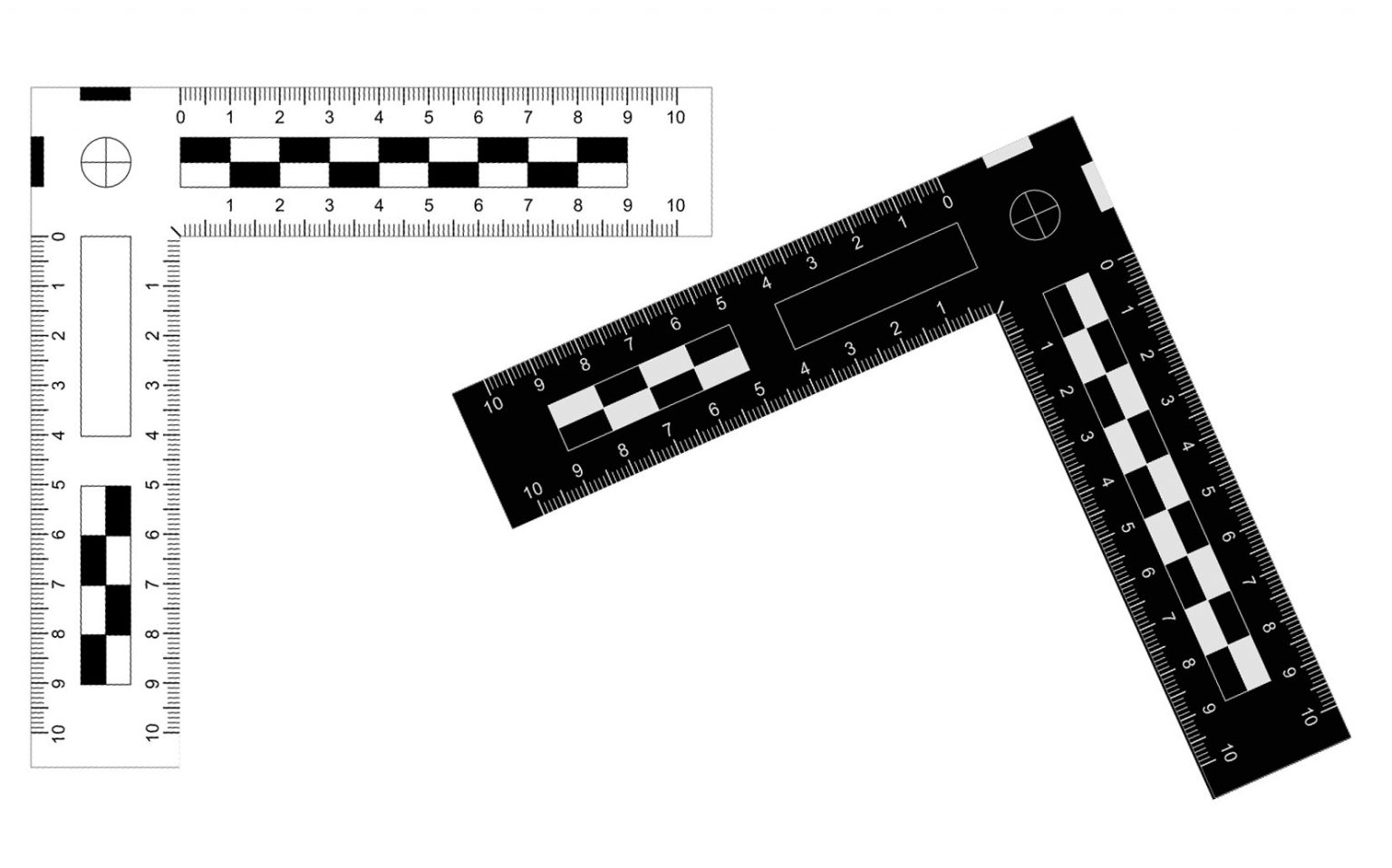 Tatort-Winkel-Lineal, doppelseitig, verschiedene Schenkellängen - ATG ...